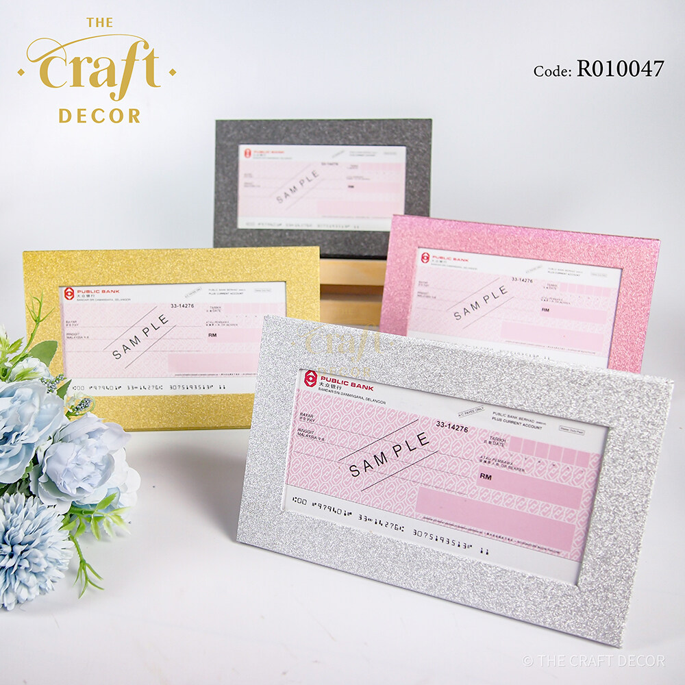 The Craft Decor Glitter Cheque Frame Hantaran Kahwin | Frame Cek Mas ...