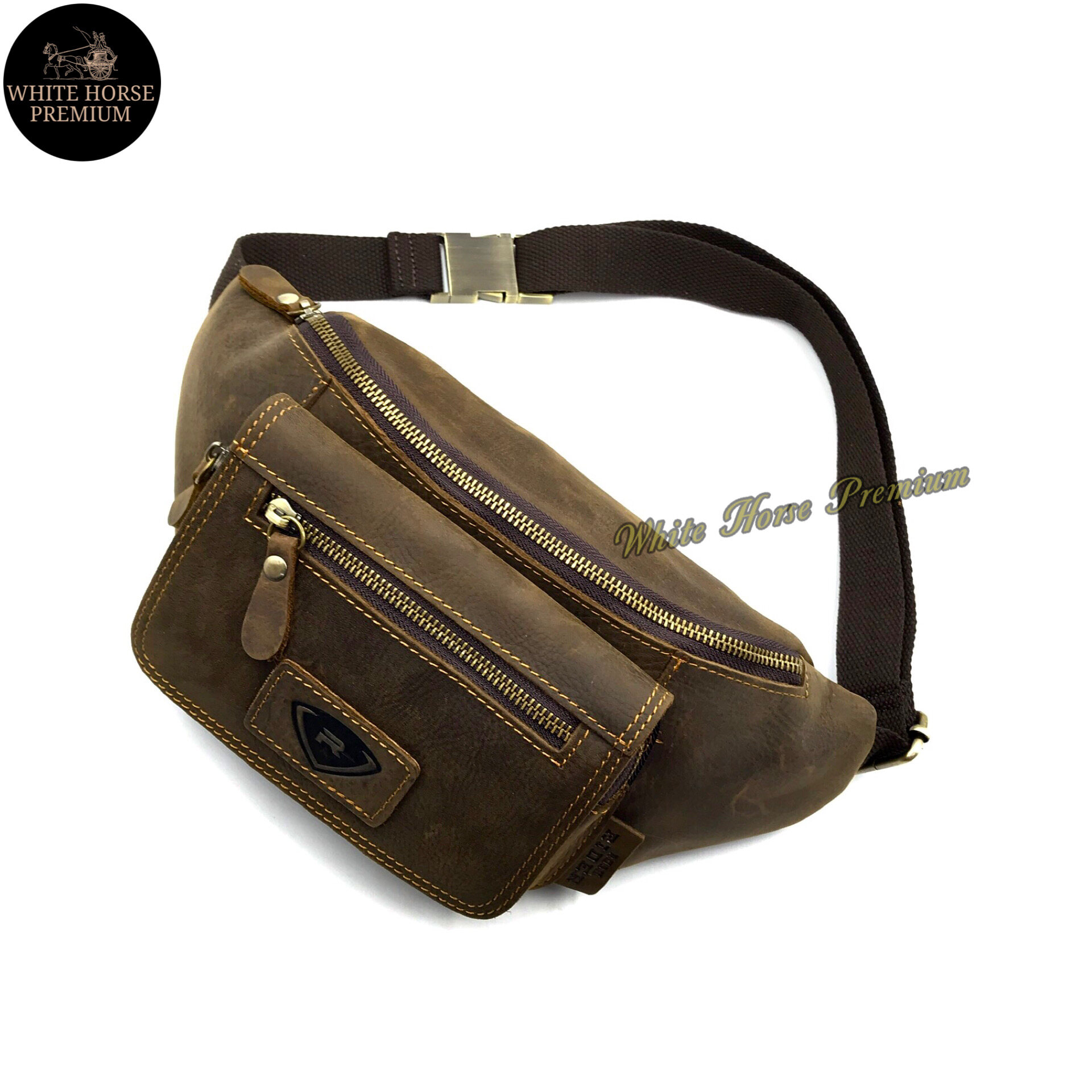 Rush Rider Leather Waist Bag Pouch Bag Men Chest Bag Crossbody Beg ...