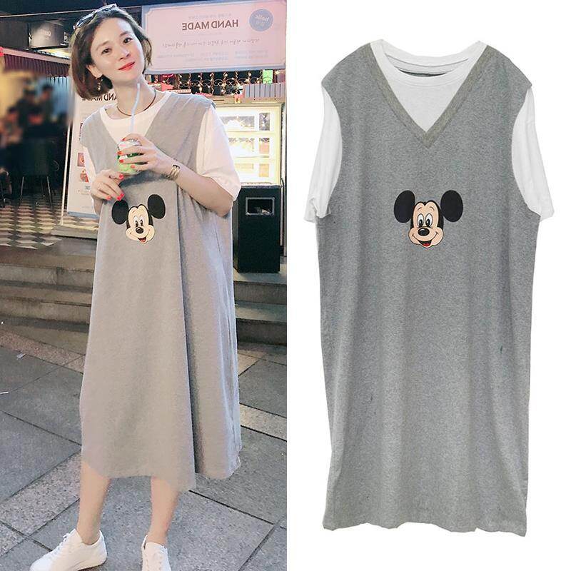 YYชุดคลุมท้อง บุคลิกภาพ สไตล์ตะวันตก กลาง-ความยาว บวก เสื้อยืดขนาด ฤดู ...