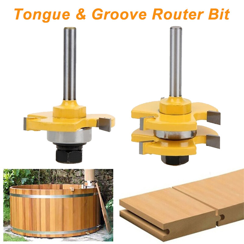 2ชิ้น/เซ็ต1/2*1/4ลิ้นRouter Bit & แท่นจัดวางดอกสว่านงานไม้เครื่องตัด ...