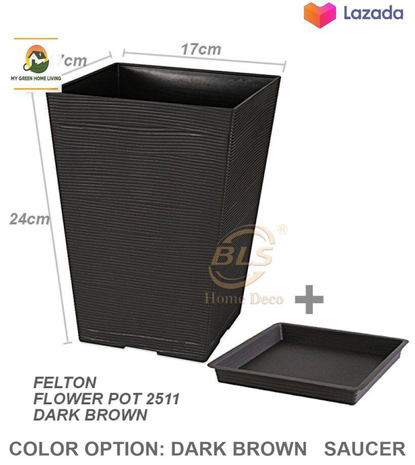 Felton Square Flower Pot 2511: Small Plastic Flower Pot in Various ...