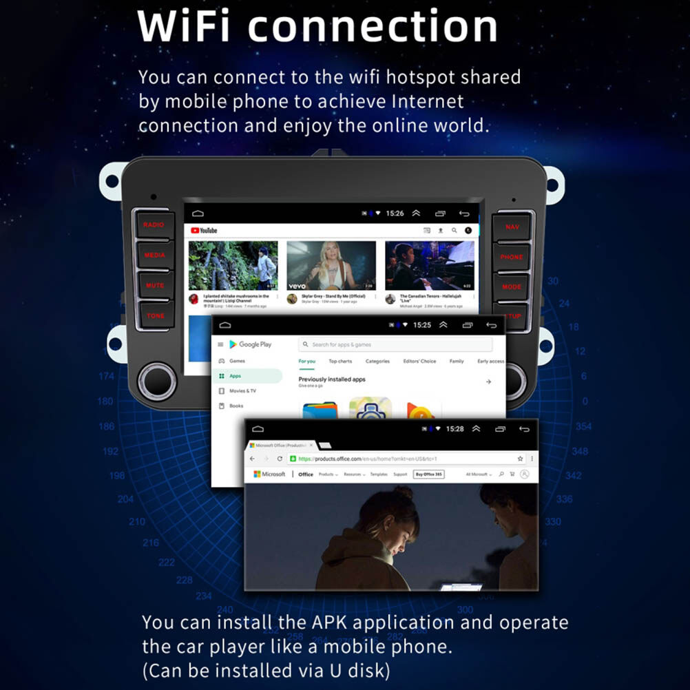 Double Din 1+16GB Car Stereo Bluetooth MP5 Player Car Audio Receiver ...