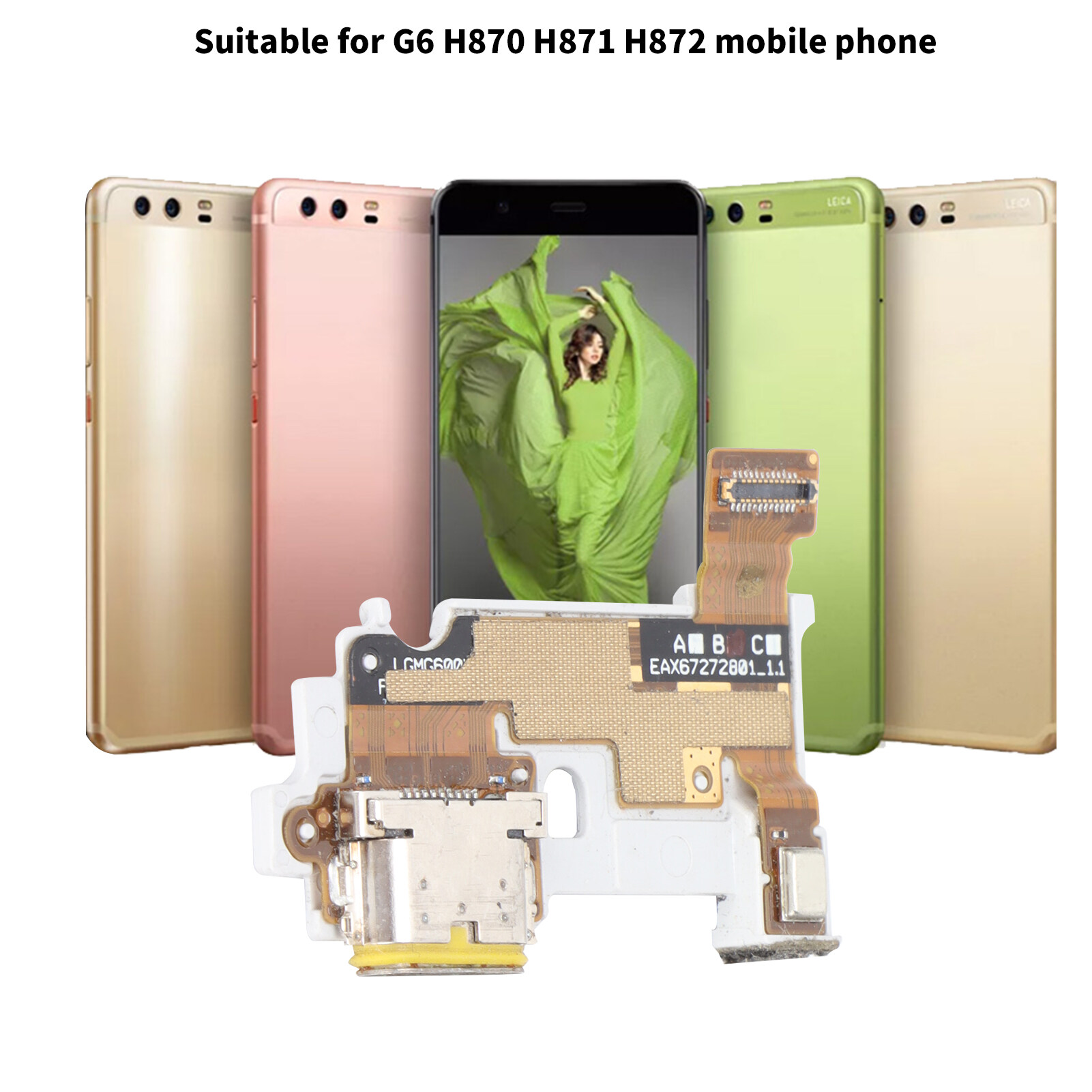 ช่องต่อสายชาร์จ USB,บอร์ดสายยืดหยุ่นสำหรับเปลี่ยนสายเคเบิล DIY สำหรับ G6 H870 H871 H872 - WeekW ...