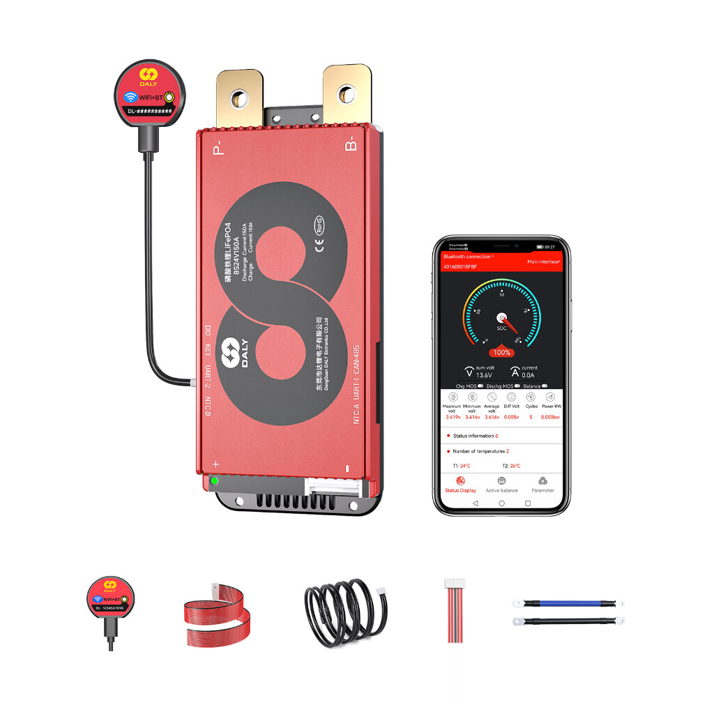 Daly Smart BMS M-series Lifepo4 Li-ion Batt 3S 4S 7S 8S 10S 12S 13S 14S 15S 16S 20S 24S BMS 150A ...