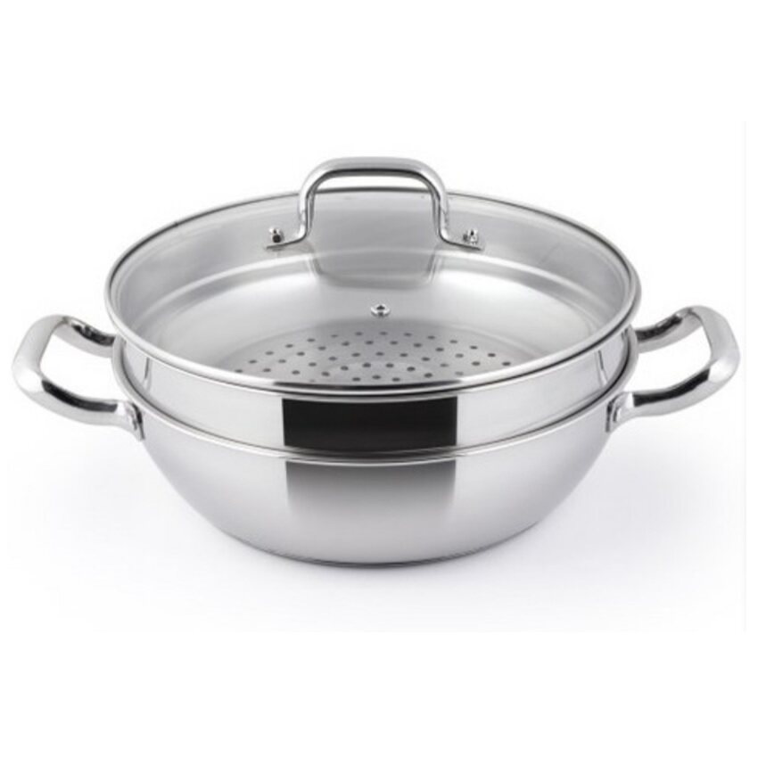 Queensense Queen Sense All Stainless 2 Step Multi Wok & Steamer 28cm ...