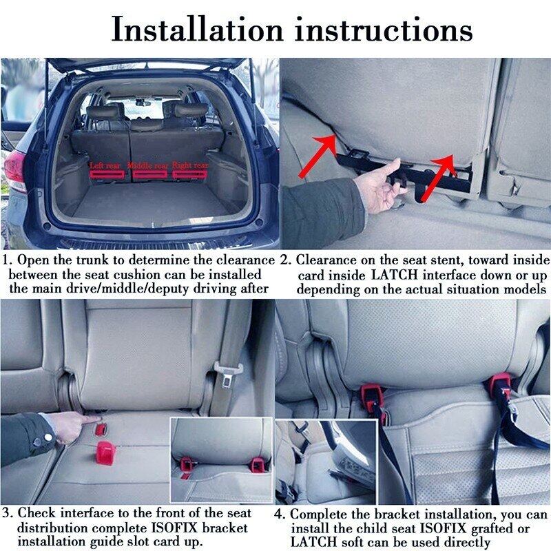 Car ISOFIX Latch Connector Child Safety Seat Interface Bracket For ...