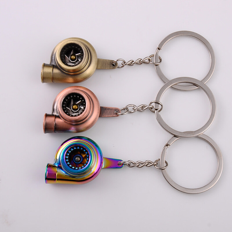 Extra Sweet Mini Turbo Turbocharger Keychain Spinning Turbine Key Chain ...