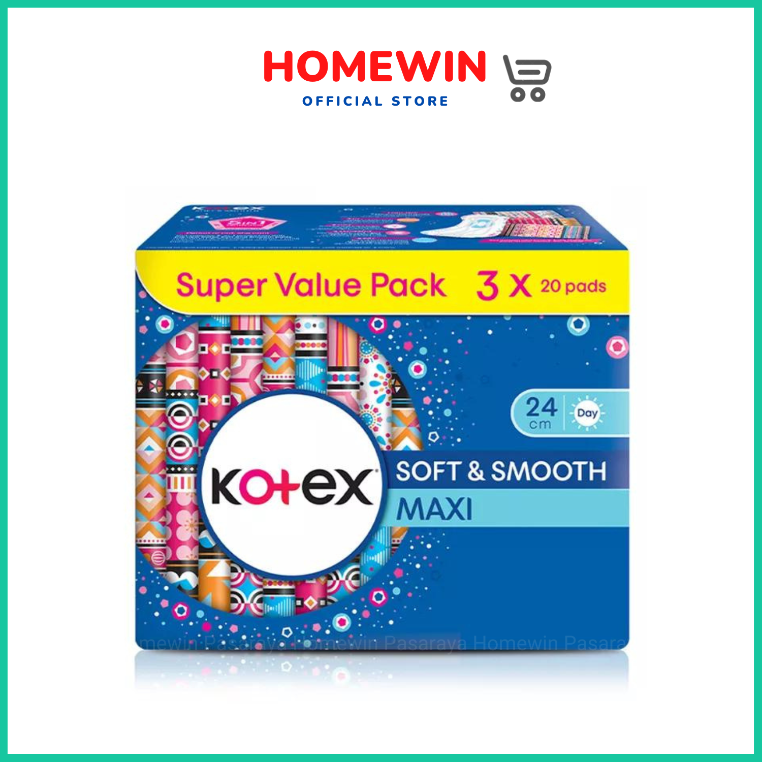Kotex Soft & Smooth Maxi Non Wing 24cm (3 x 20 Pads) | Lazada