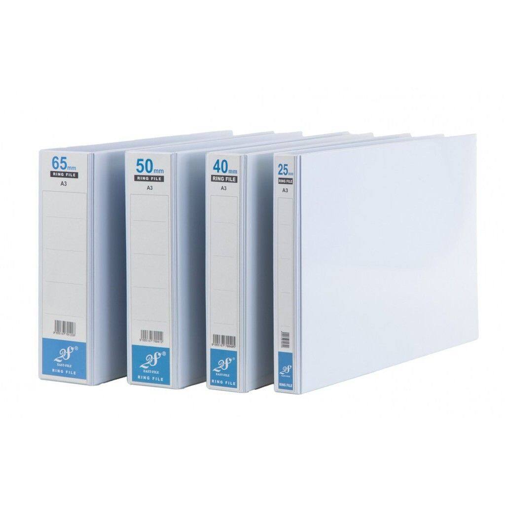 F1 East-file A3 2d 3d 4d Pvc White Ring File 25mm 40mm 50mm 65mm 80mm B98