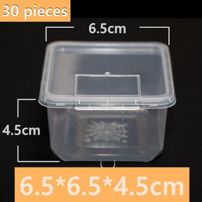 33/10/7PC Of Reptile Feeding Box Spider Larva Transparent Plastic ...