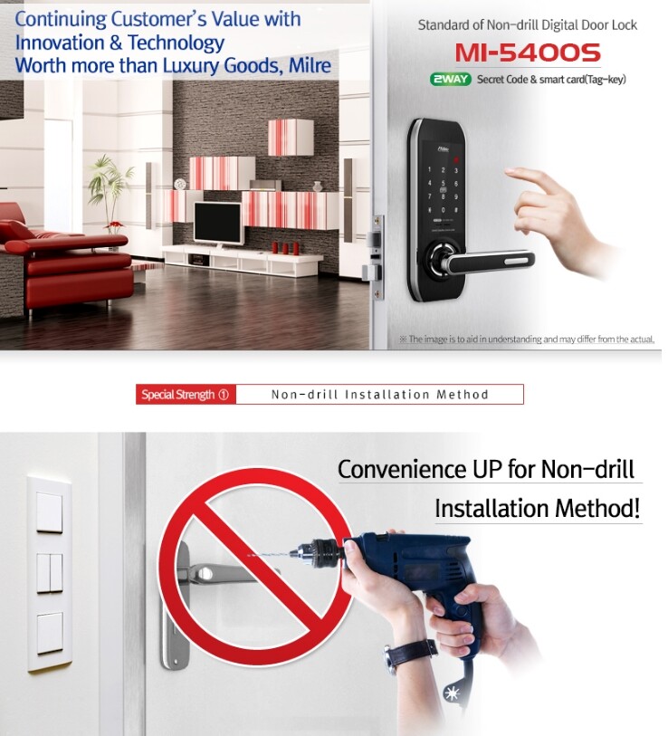 Milre MI-5400S (KOREA) Smart Digital Door Lock ★English User's Manual★Security Keyless Touch ...