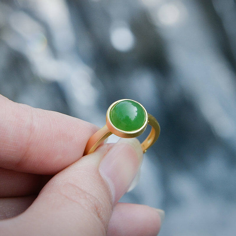Natural Hetian jade Jasper white jade ring S925 silver jade ring ...