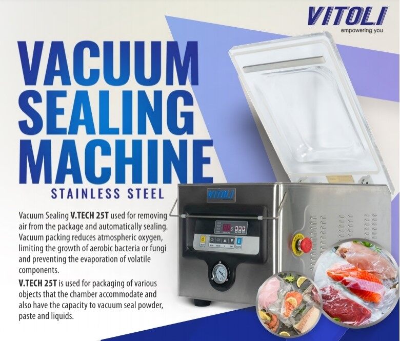 Vitoli Vacuum Sealing Machine (S/S) V.TECH 25T (Table Type) | Lazada