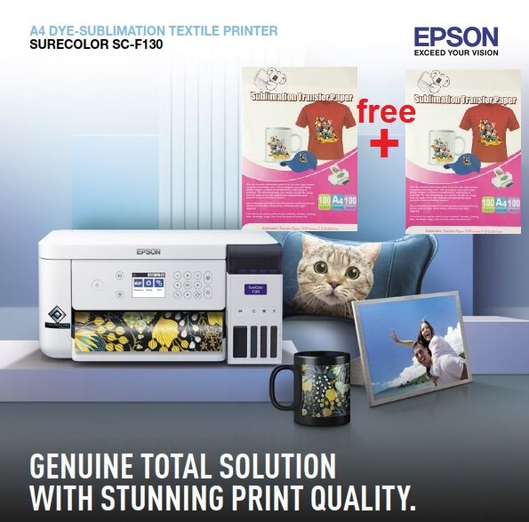 EPSON SureColor SC-F130 A4 Dye Sublimation Textile Printer Epson F130 A4 size DYE SUBLIMATION ...