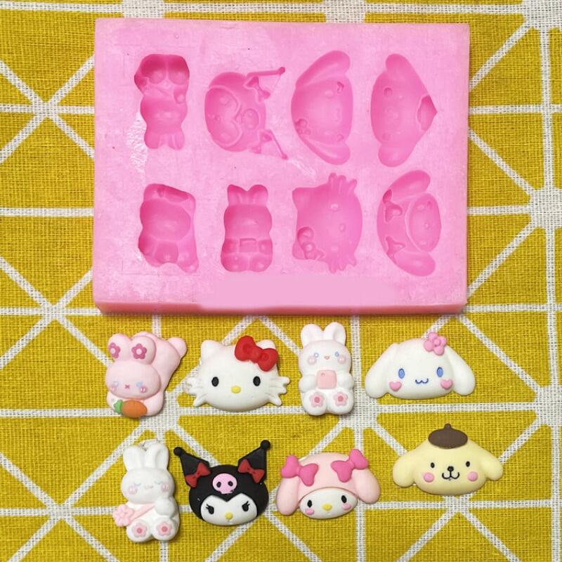 Sanrio Kawaii Hello Kitty Mold Cinnamoroll Kuromi Cartoon Plaster ...