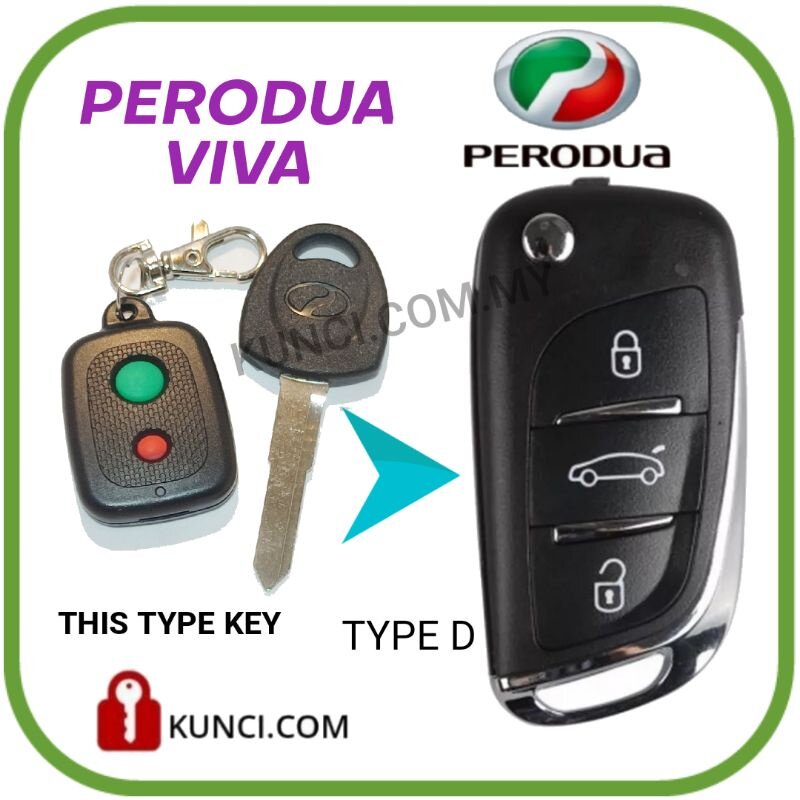 KUNCI LIPAT PERODUA VIVA FLIP KEY | Lazada