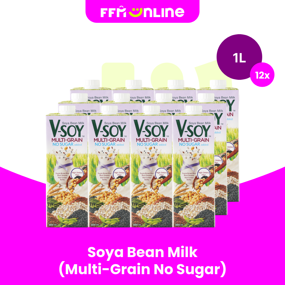 [Carton] V-Soy Multigrain No Sugar Added 1L x 12 | Lazada