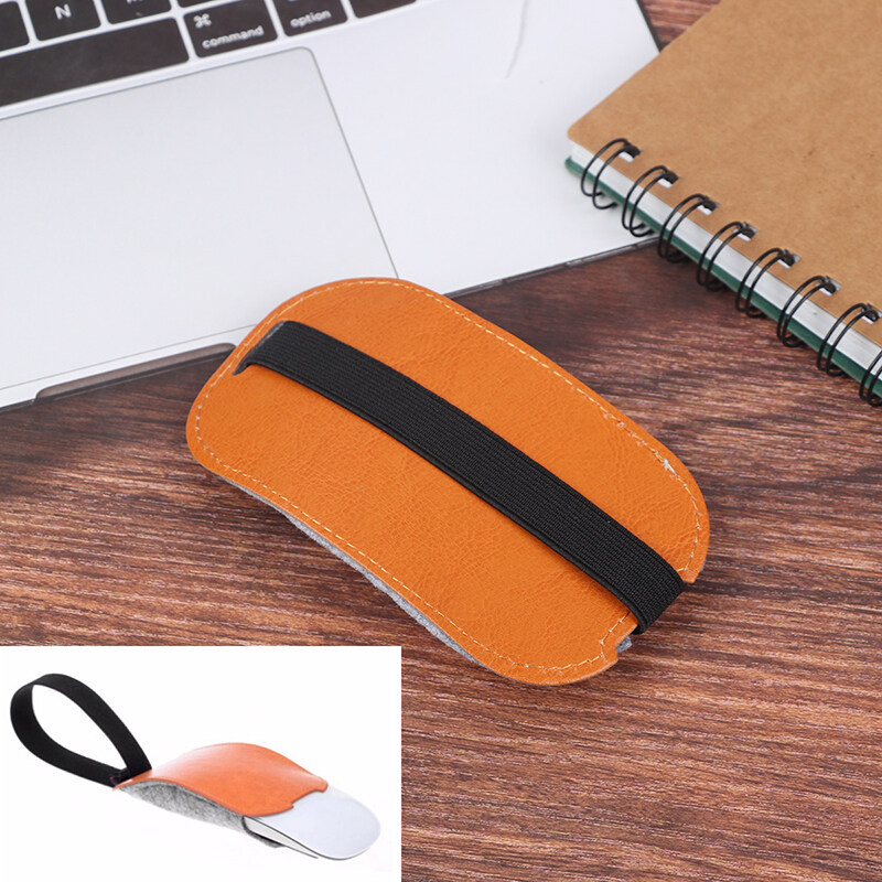 Electronics RonnieWEN PU Leather Felt Mouse Pouch Case Dust Cover Mice ...