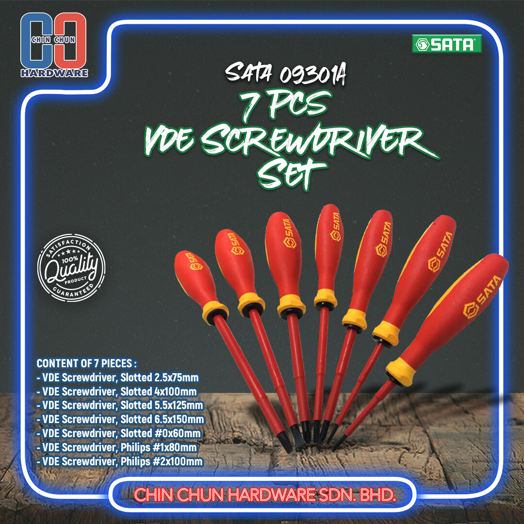 SATA 09301A 7PC COMBINATION INSULATED SCREWDRIVER SET | Lazada