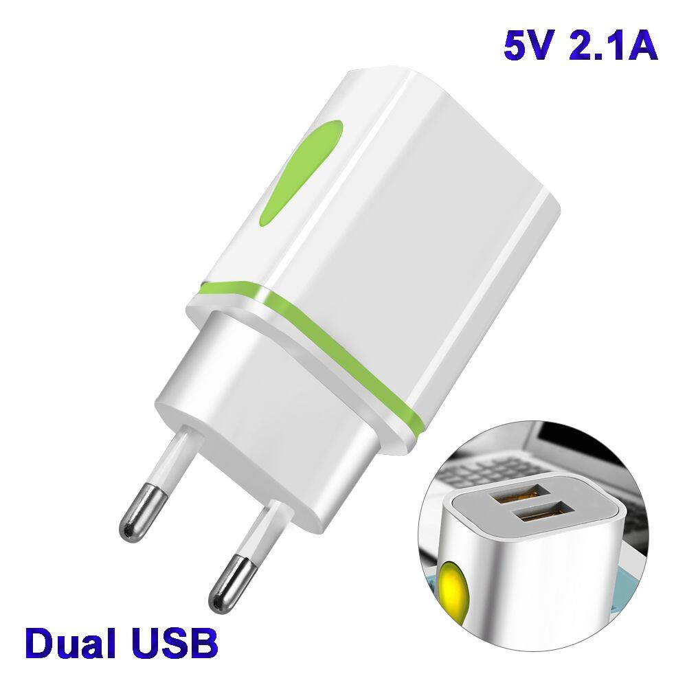 ILLUSOR 2 Port Travel Quick Charge 5V 2.1A Universal Dual USB Chargers ...