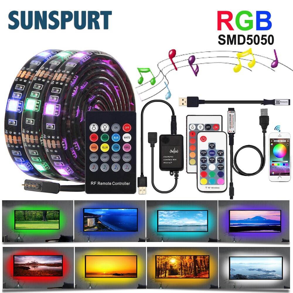 RGB LED Strip 5050 2835 Flexible LED Tape Bluetooth Neon Ribbon ...