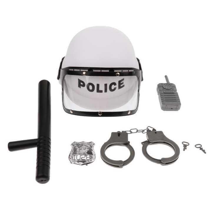 colcolo 5Pcs Police Man Role Play Prop Kids Costume Set Hat Handcuff ...