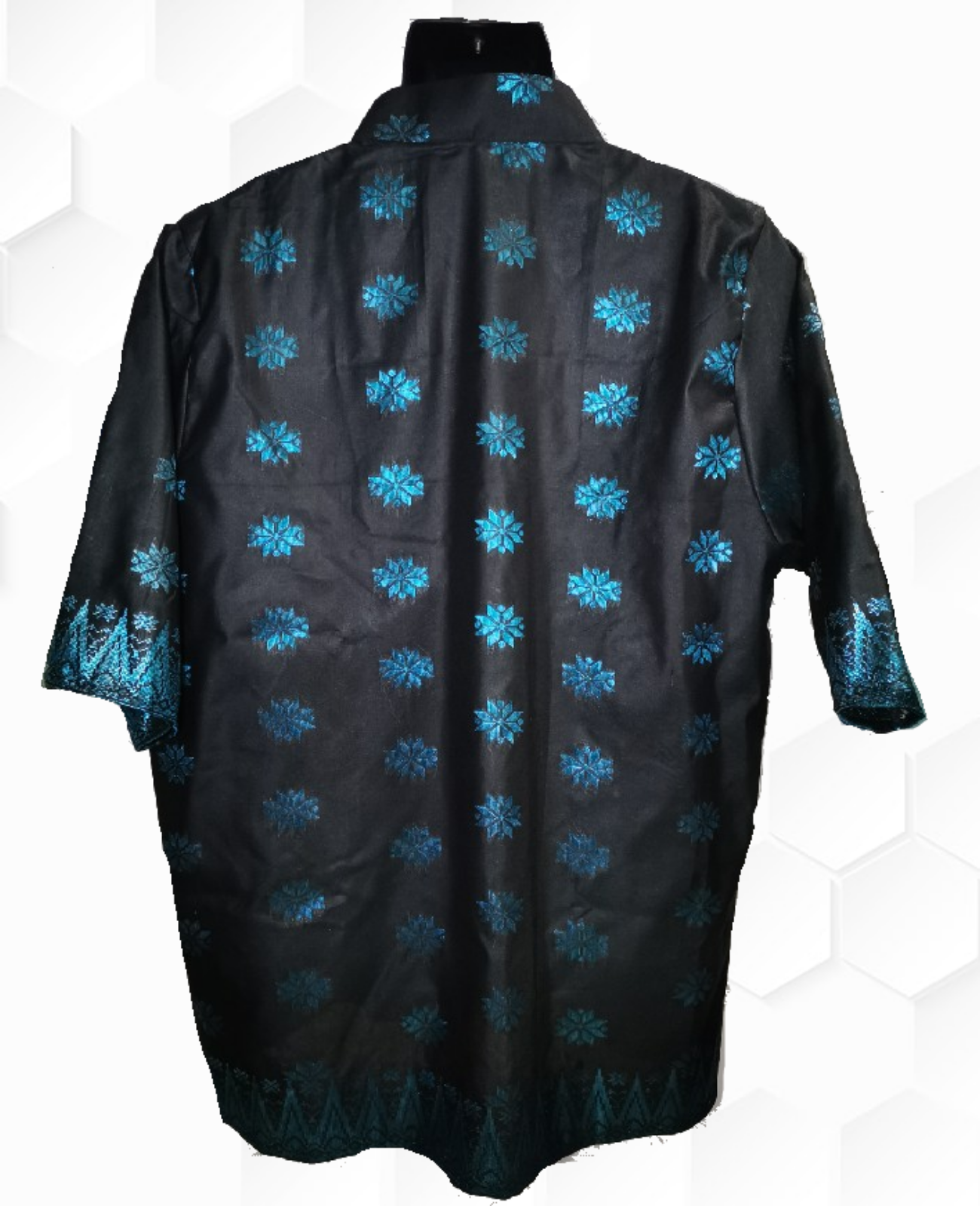 BAJU LAYANG HITAM SONGKET TABUR TENUN BUNGA EMAS BIRU | Lazada