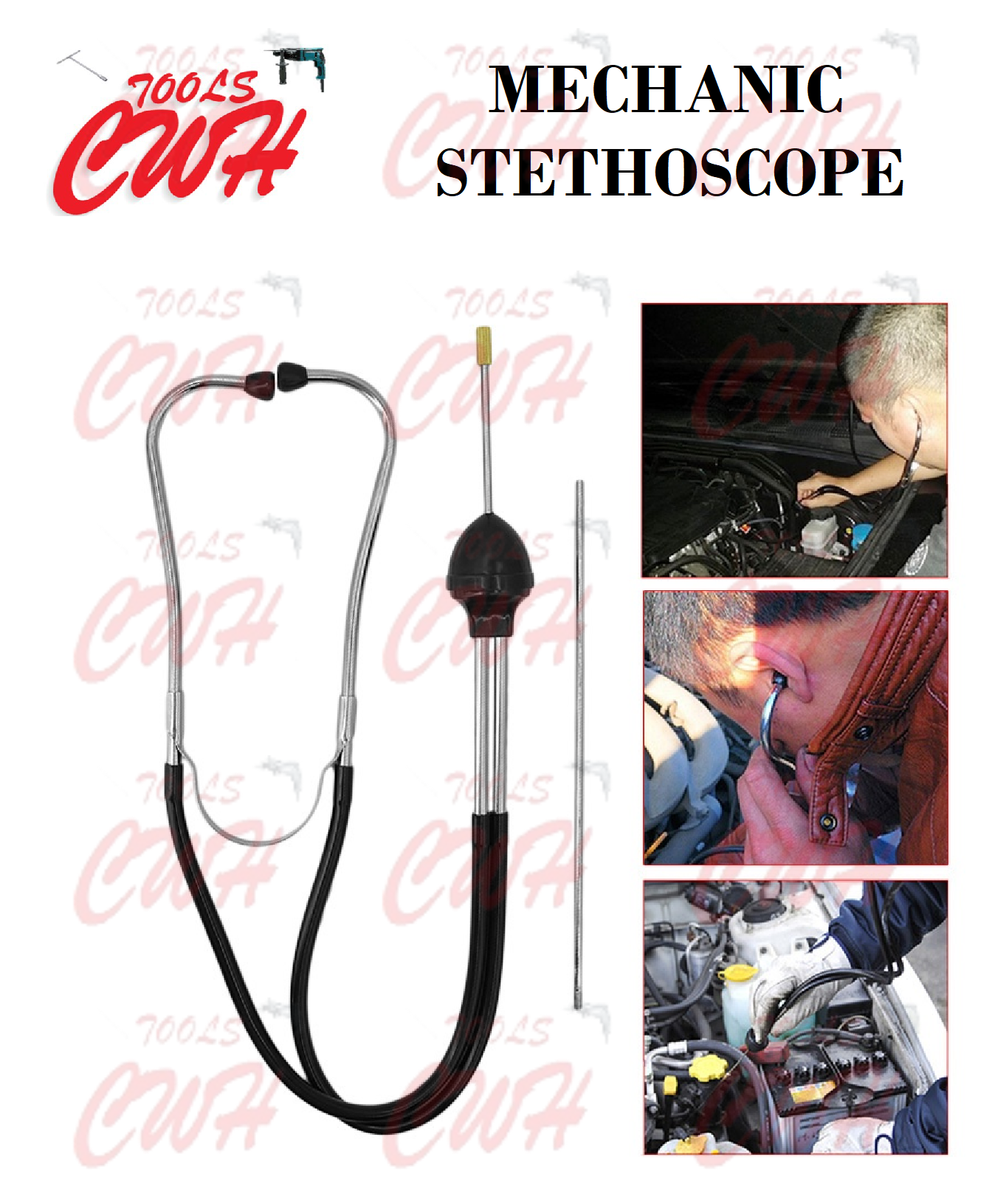 CAR AUTOMOTIVE MECHANIC STETHOSCOPE CYLINDER ENGINE BLOCK Diagnostic ...