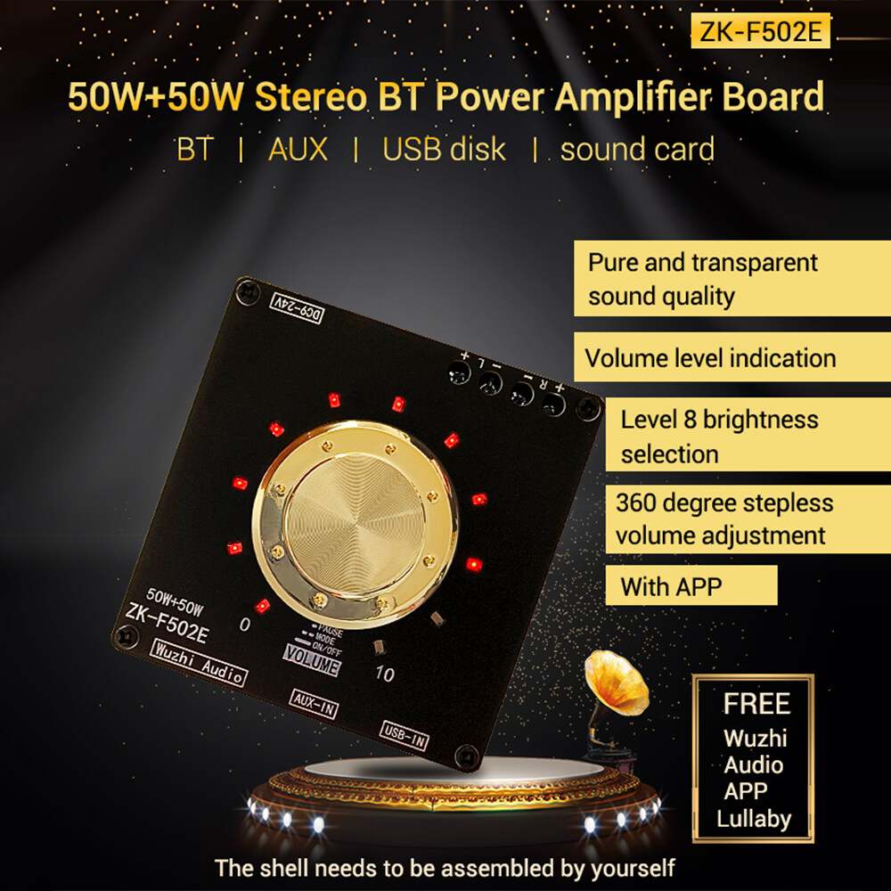 diymore ZK-F502H 50W+50W Stereo Bluetooth 5.1 Cool Volume Indicator ...