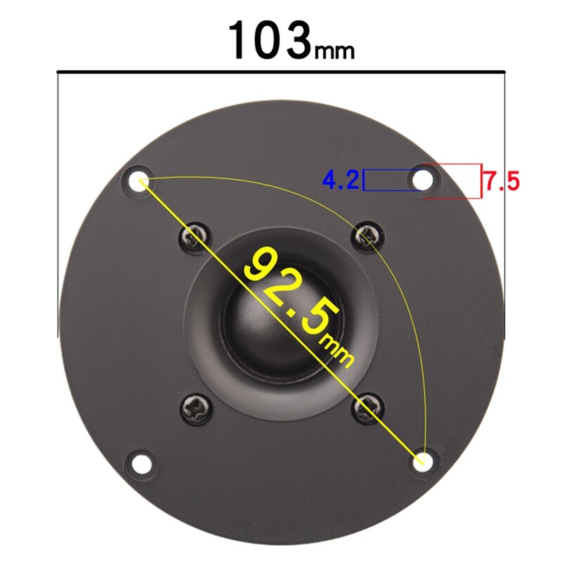 4 Inch Tweeter Speaker Unit Black Silk Membrane 4 OHM 30W Treble ...