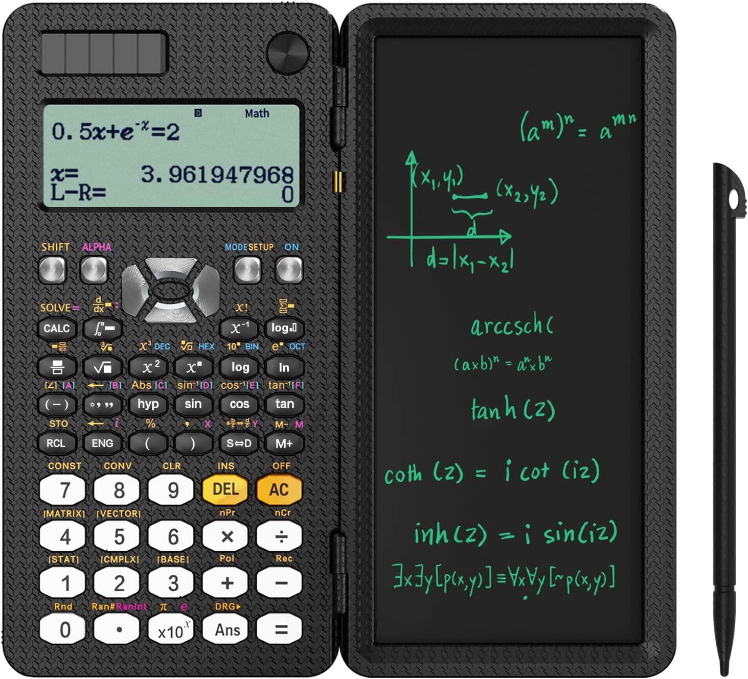 Solar Scientific Calculator With LCD Notepad 417 Functions Professional