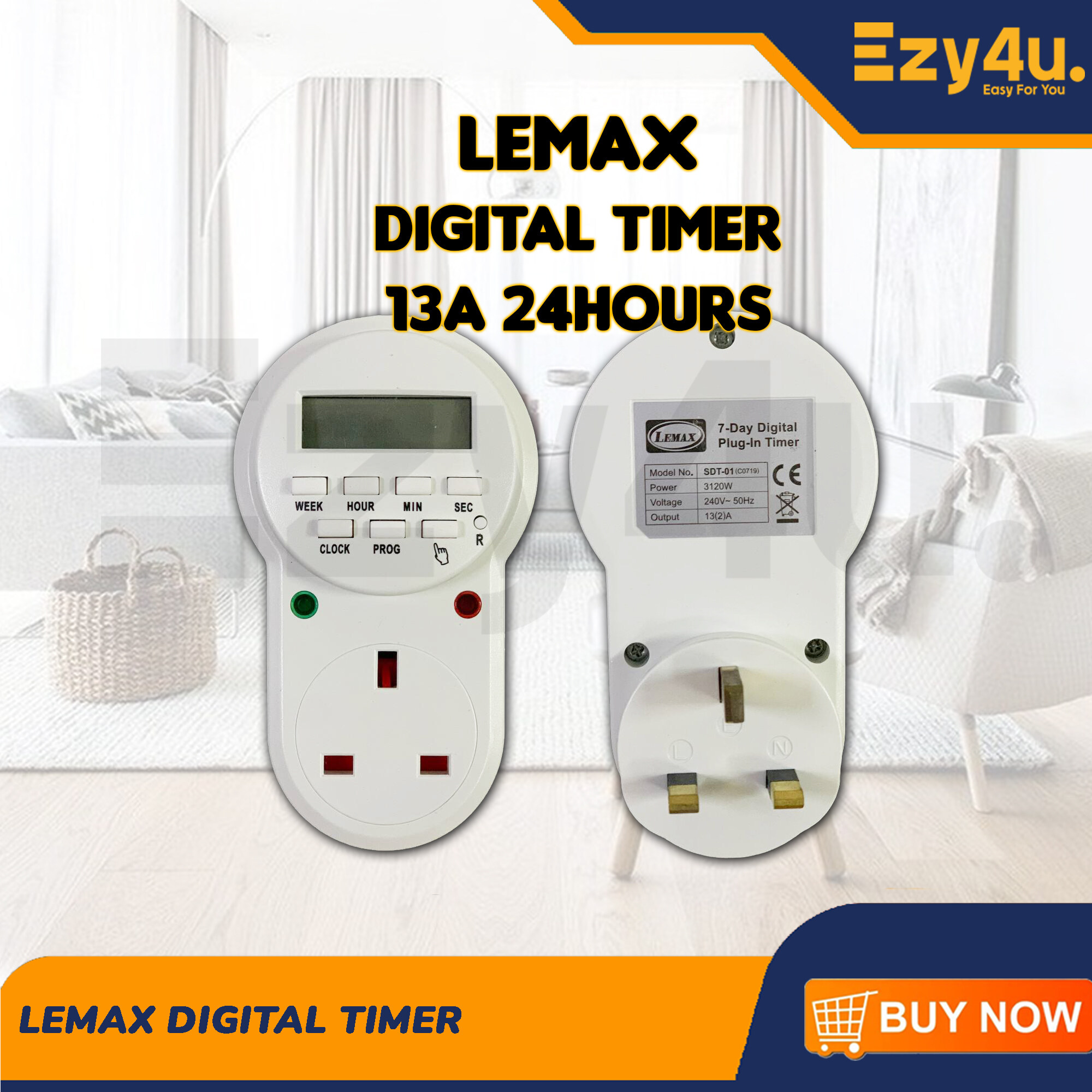 Lemax Malaysia Plug Electronic Programmable Timer Switch Weekly Digital Timer SDT-01 | Lazada