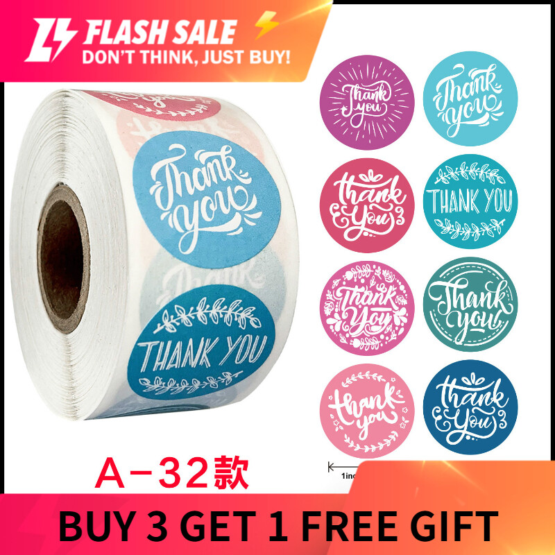 (Super Fan) DIY Customizable 1 inches Floral Thank You Stickers / 8 ...