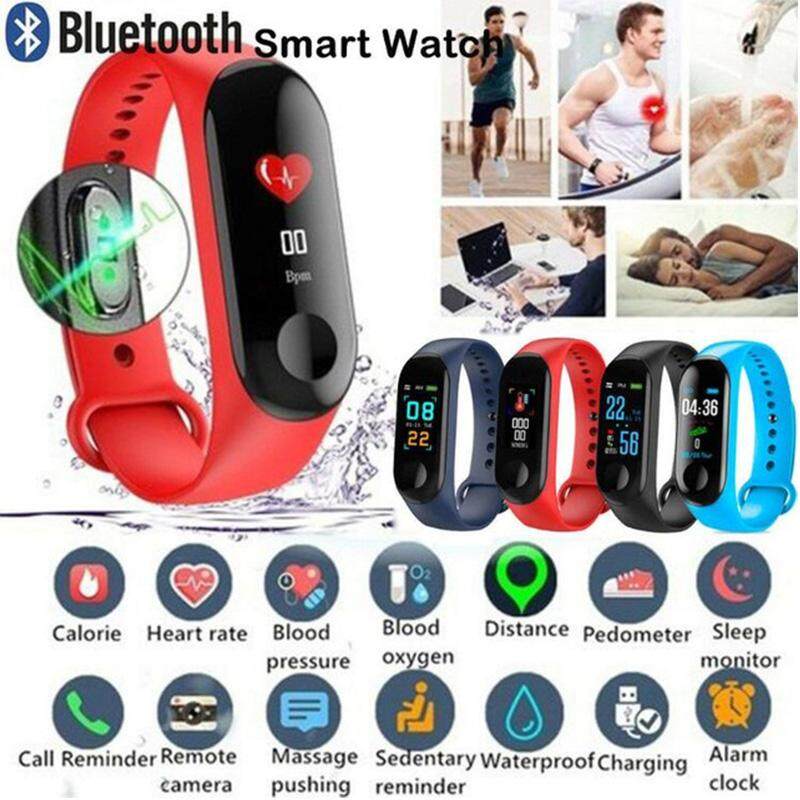 A-Mio [ชุดหูฟังฟรี] M3 บลูทูธ smartwatch กันน้ำสมาร์ทนาฬิกาข้อมือติดตาม ...