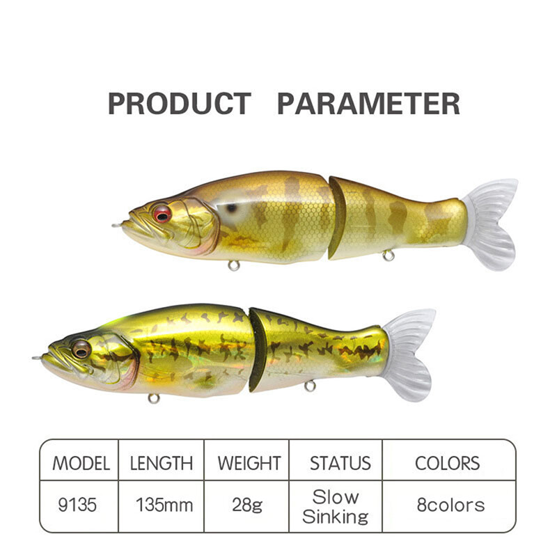 Jointed bait 135mm 28g Shad Glider Swimbait Fishing Lures Fishing Bait ...