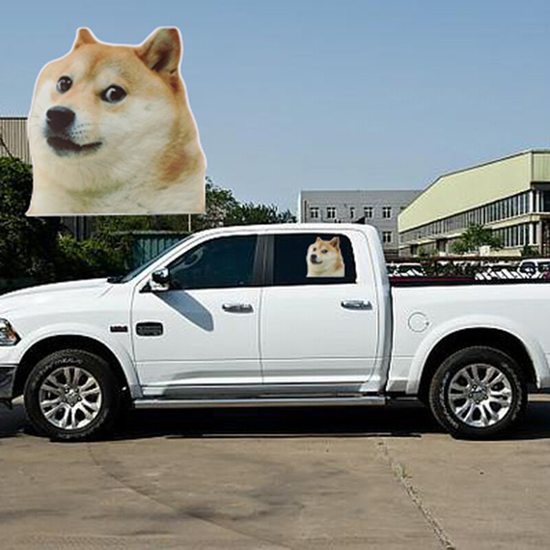 1PCS 29X30cm WOW Dogecoin Car Decal Vinyl Sticker Cute Dog Pattern Dog ...