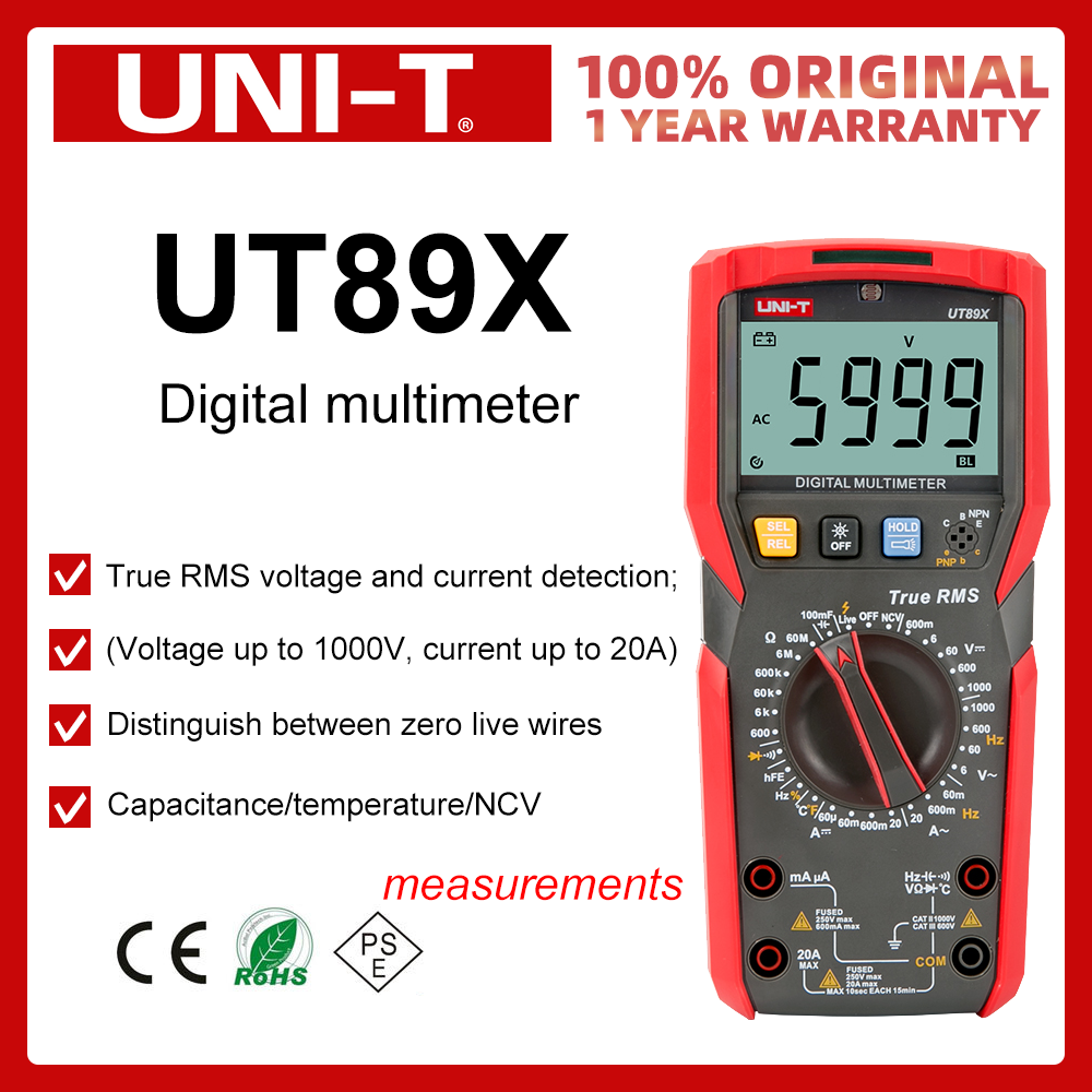 【Ready Stock】UNI-T UT89X Professional Digital Multimeter True RMS NCV ...