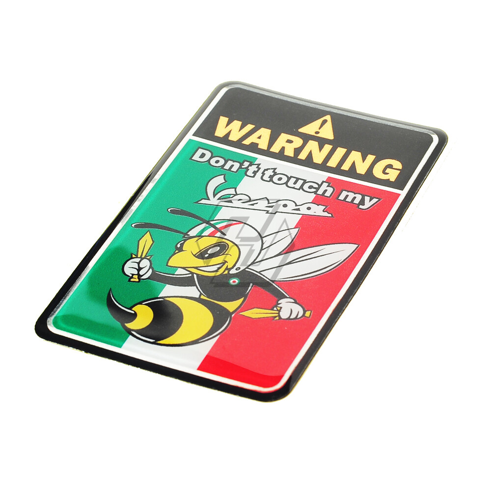3D Motorcycle Stickers Don't Touch My Vespa Warning Decals Case for ...