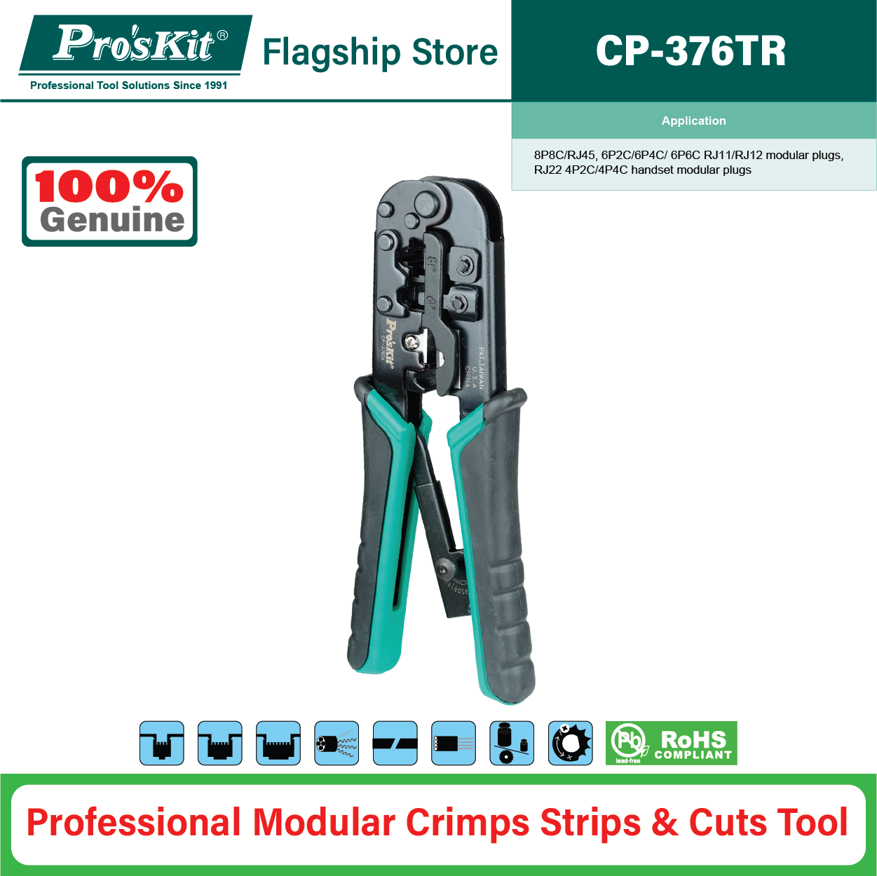 Pro'sKit CP-376TR 4P/6P/8P Modular Crimping Tool | Lazada