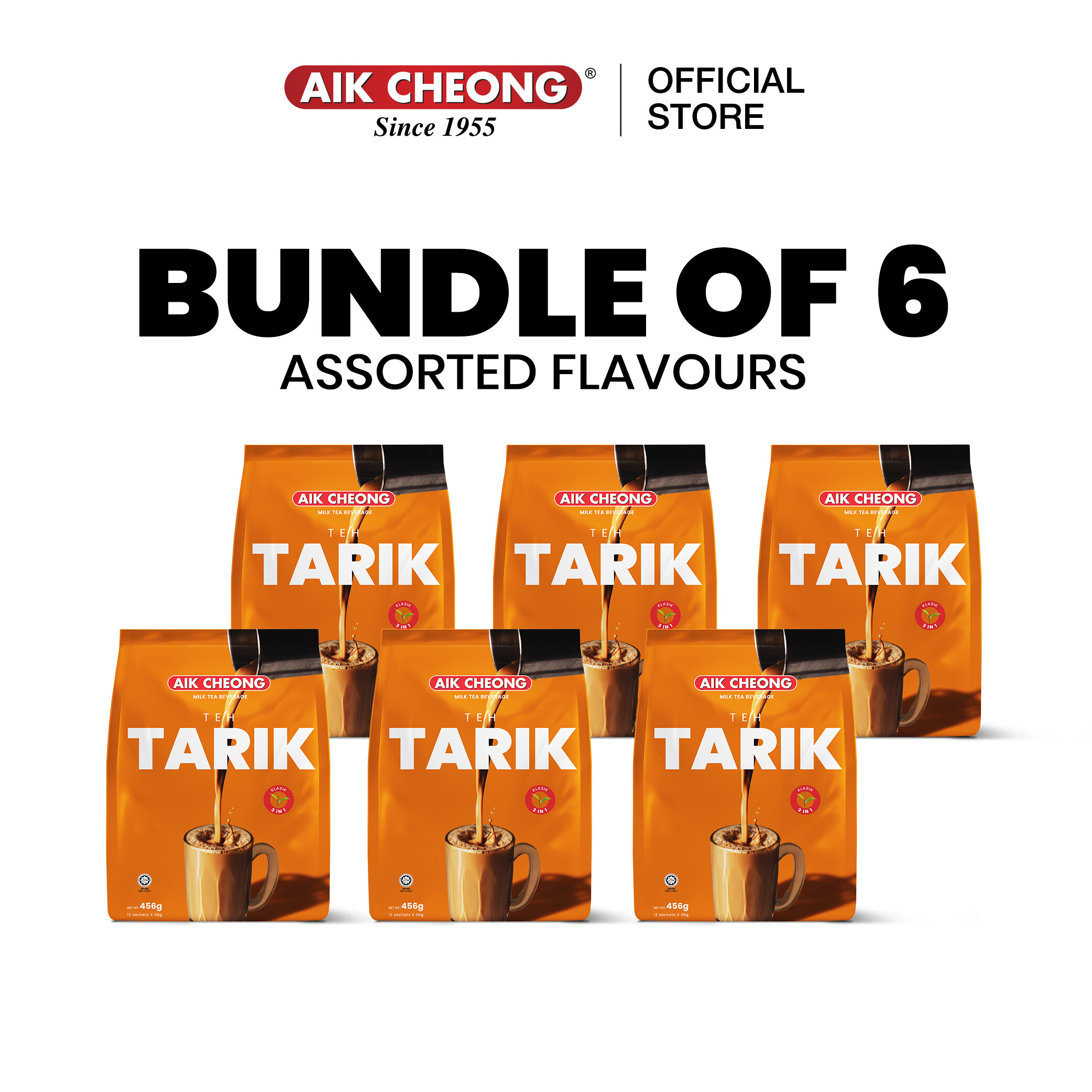 🔥 Bundle 6 Deal 🔥 Aik Cheong Teh Tarik 12 Sachets x 6 Packs (Free ...