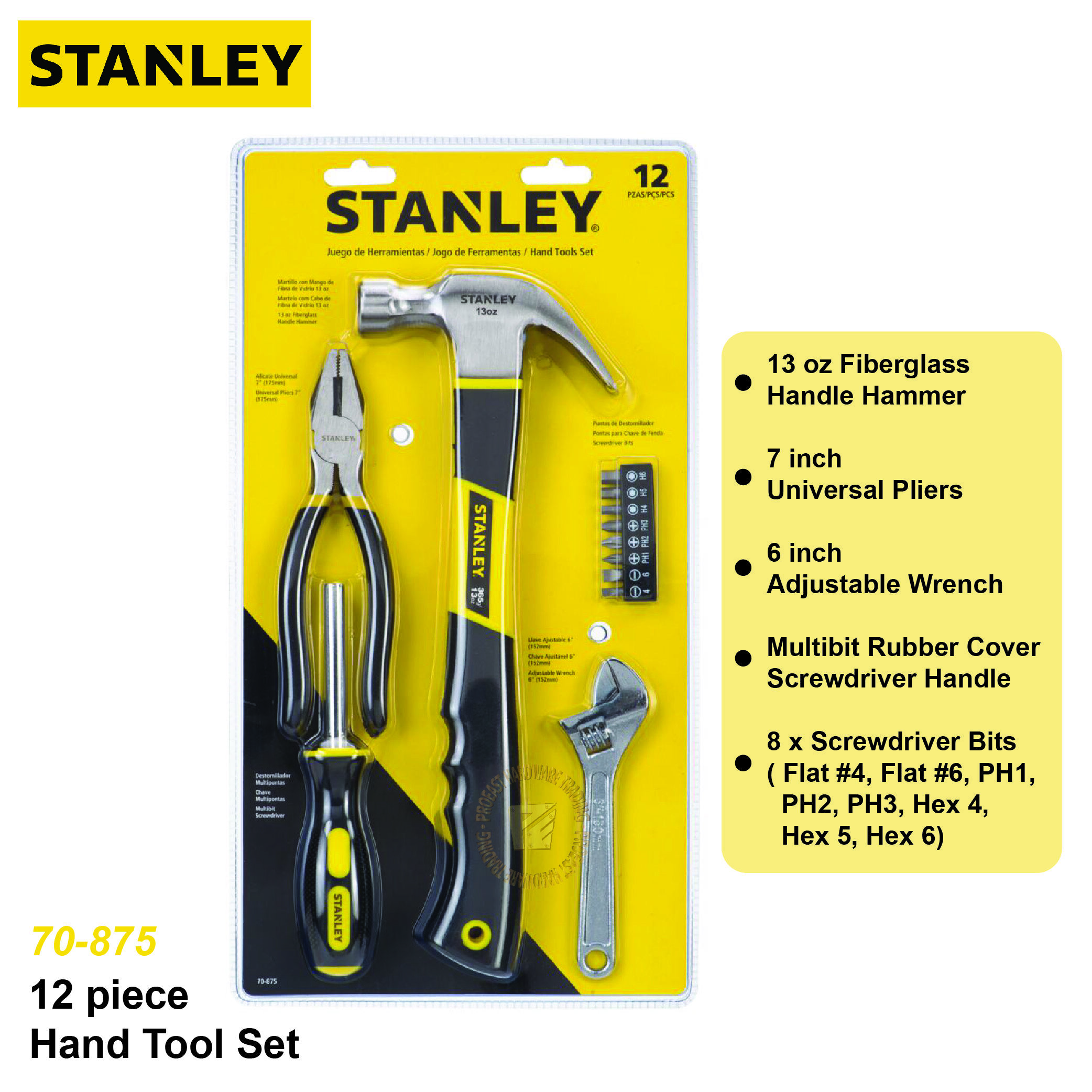 STANLEY [ 70-875 ] 12 Piece Heavy Duty Hand Tool Set | Lazada