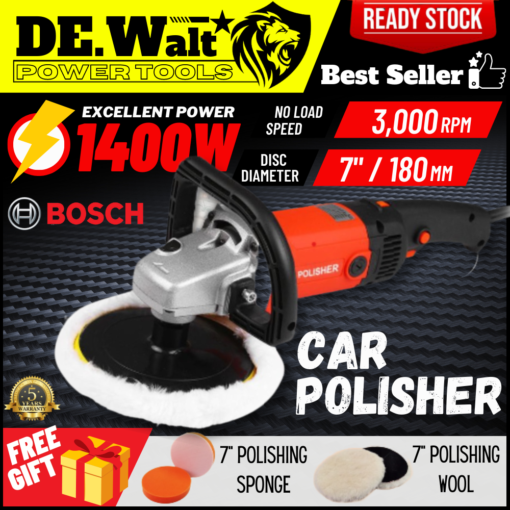 READY STOCK BOSCH Car Polisher 180mm 7 inch 1900W Polishing Machine ...