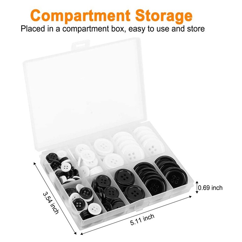 160 Pcs Sewing Buttons Kit Sewing Flatback Resin Button with ...