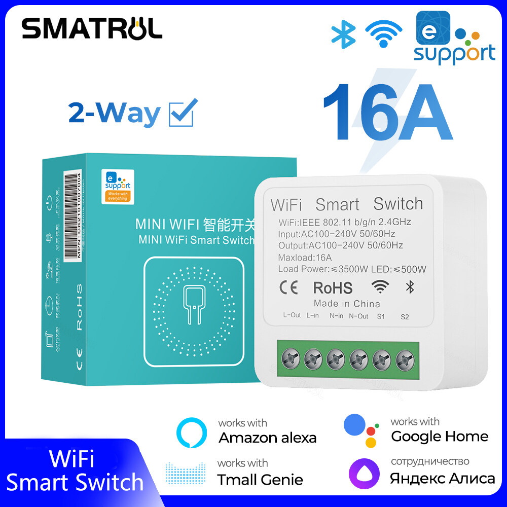 SMATRUL EWeLink APP 16A Mini Wifi controller Smart Light Switch 2 Way ... SMATRUL EWeLink APP 16A Mini Wifi controller Smart Light Switch 2 Way ...