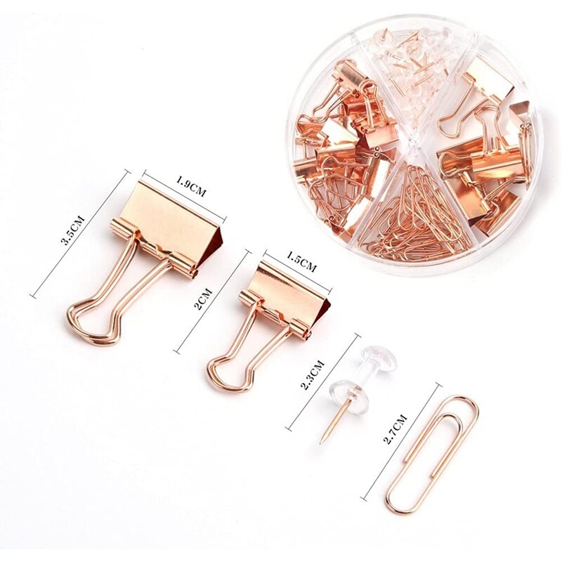 Box Pack Paper Clips Binder Clips Push Pins Set(72 Pcs Per Box ...