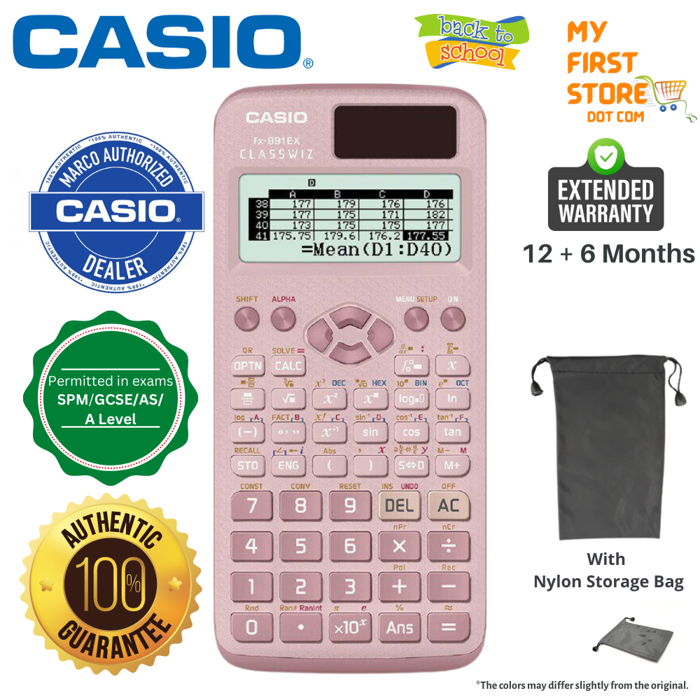 Genuine Casio FX-991EX Pk Pink ClassWiz Scientific Calculator for ...