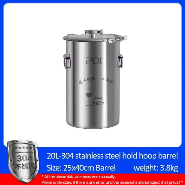20/35/60L ถังหมักที่เก็บปิดผนึกถังขวดไวน์การหมักไวน์อุปกรณ์การต้มเบียร์ในบ้าน304สแตนเลส ...