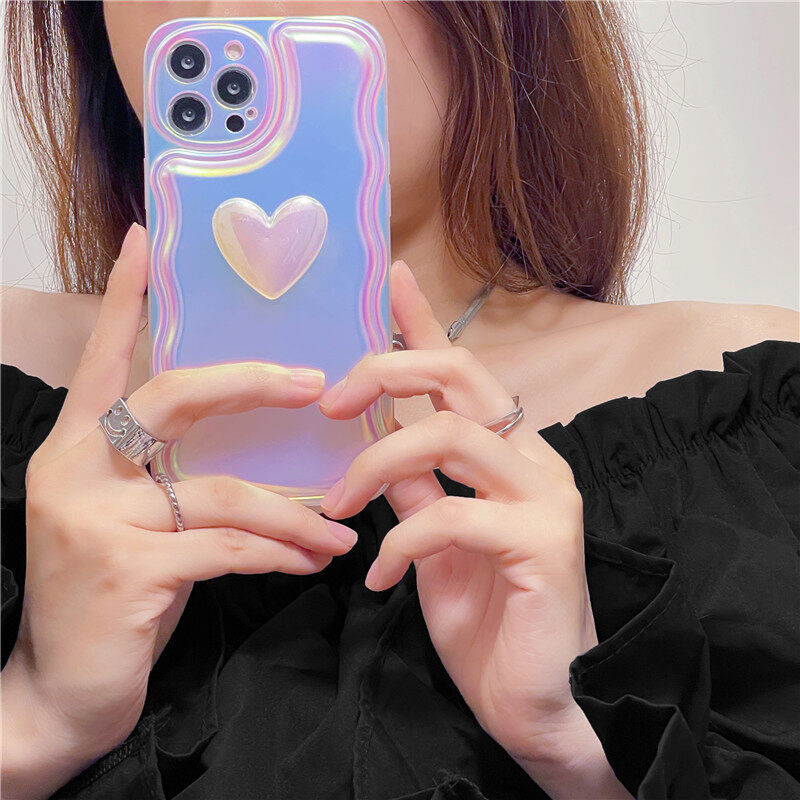Aurora Love Wave Air Cushion Soft Case สำหรับ IPhone 13 12 11 Pro Promax X Xs XR XSMAX 7/8Plus ...