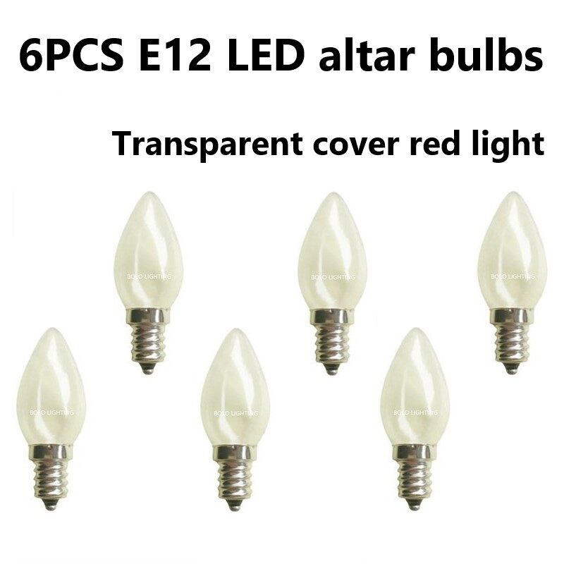 LED Candle Light Bulb 6PCS E12 Small Screw Base Home Altar Lamp | Lazada