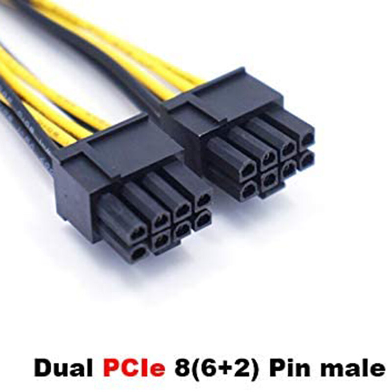 PCIe 8 Pin to 2 x 8 Pin (6+2) PCI Express Adapter Power Cable PCIE Y ...